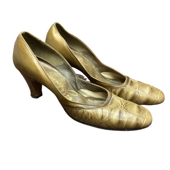 Johansen | Shoes | 96s Faux Snakeskin Slip On High Heels Womens 8 ...